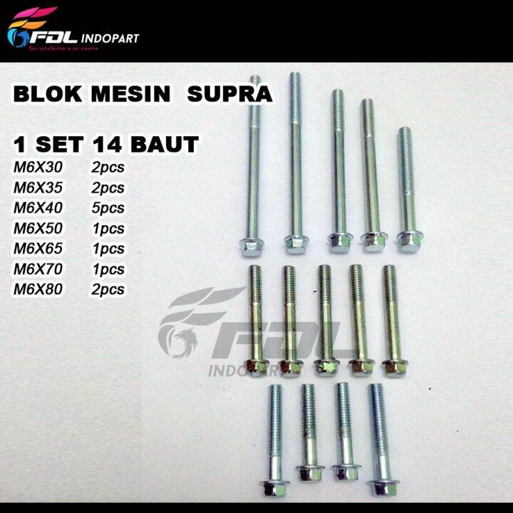 ( 1 SET 14 BAUT ) BAUT-BAUD BLOCK-BLOK MESIN-CRANKCASE KIRI-KANAN SUPRA | Lazada Indonesia