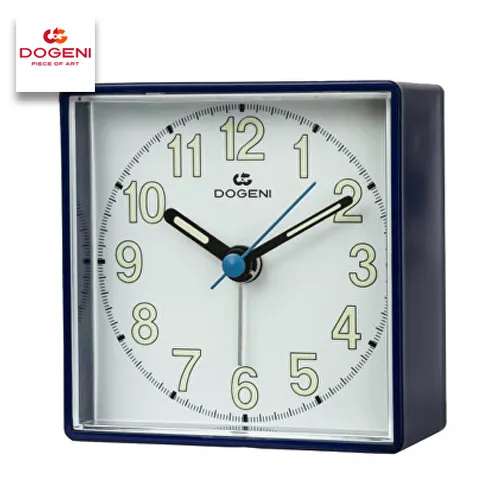 Velashop นาฬิกาปลุกตั้งโต๊ะ DOGENI เข็มเดินเรียบ เสียงสัญญาณ มีพรายน้ำ ขนาด 3 นิ้ว สีน้ำเงิน ...