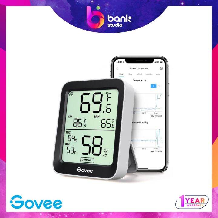 (ประกัน 1ปี) เครื่องวัดอุณหภูมิ Govee Bluetooth Thermo-Hygrometer H5075 ...