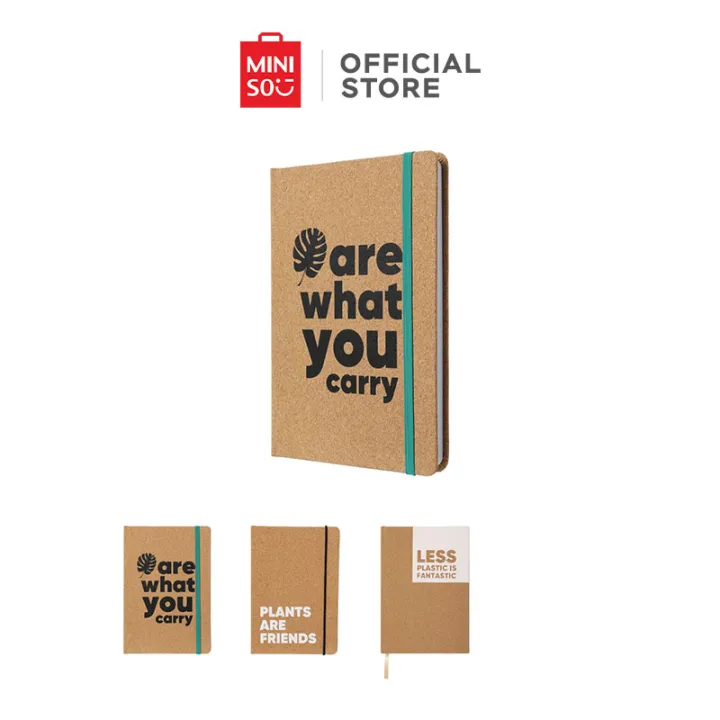 MINISO A5 Corkwood Hardcover Book 100 Sheets 3 Assorted Designs | Lazada PH
