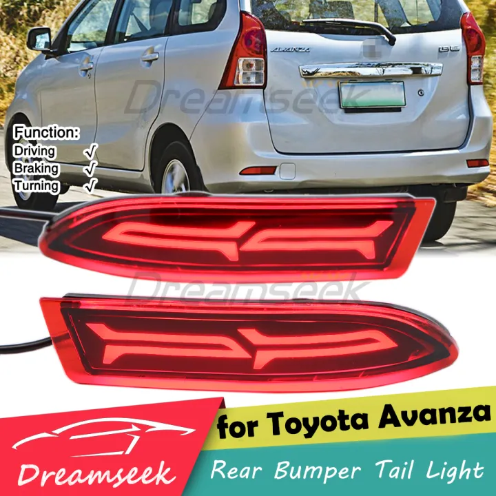 Red LED Reflector Rear Bumper Tail Light for Toyota Avanza 2012-2021 ...