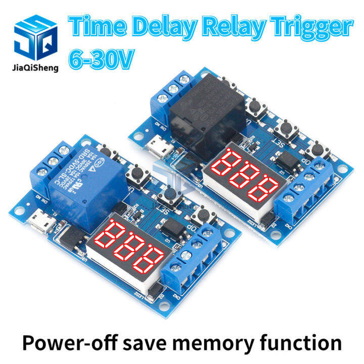 DC 5V 12V 24V ไฟ LED Digital Time Delay Relay Trigger Cycle Timer Delay Switch Circuit Board ...