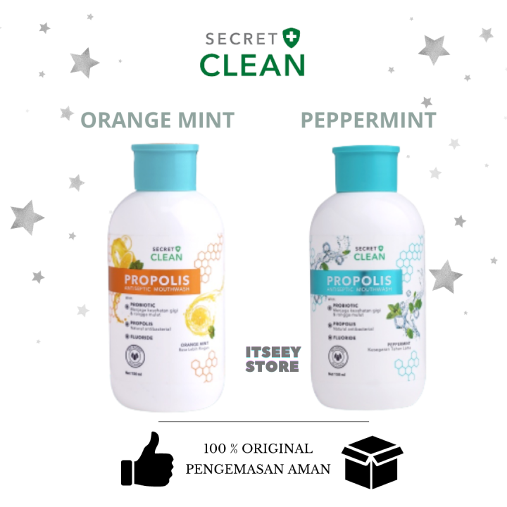Secret Clean Propolis Antiseptic Mouthwash 150ml Mencerahkan Gigi ...