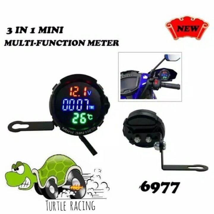 Volt Meter Bulat Spion 3in1 Digital Waterproof Voltmeter Universal Nmax ...