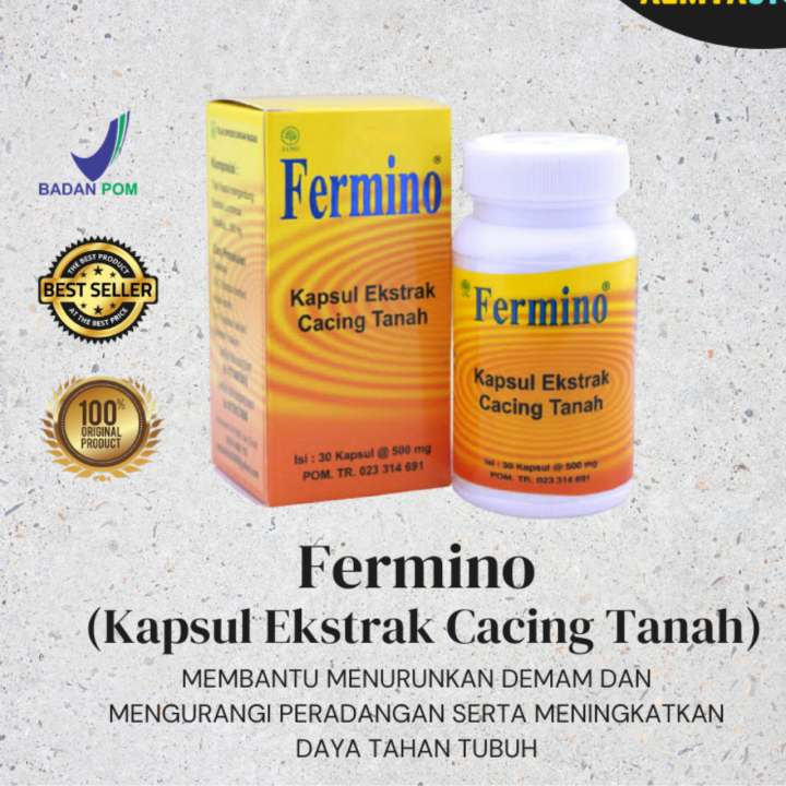 Fermino ( Kapsul Ekstrak Cacing Tanah 12 Kapsul - Obat Tifus / Tipes ...