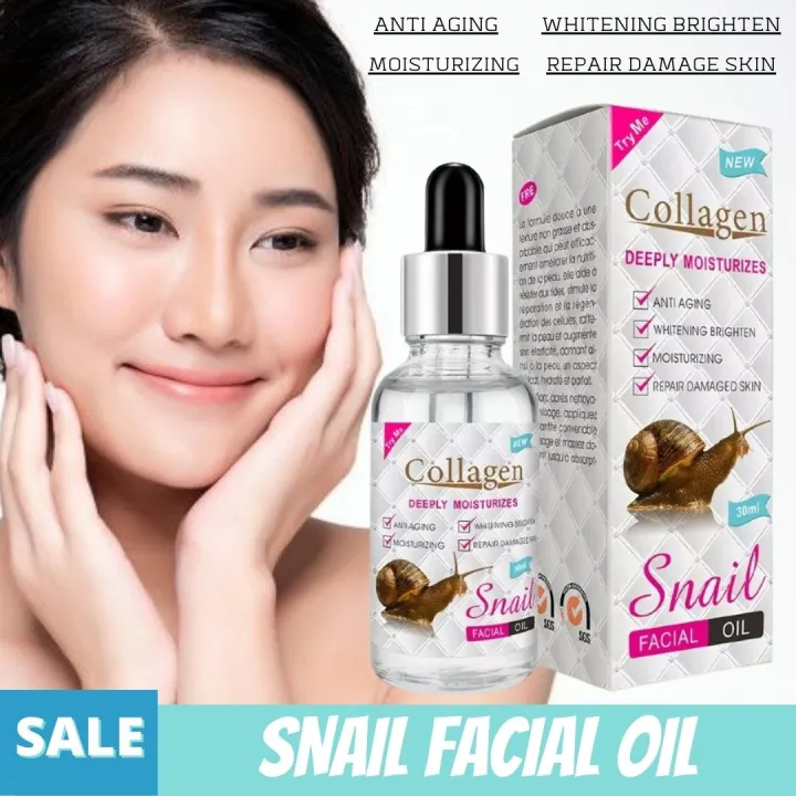 SUPER SALE!! Collagen Serum Facial Snail Oil Anti Aging Whitening Moisturizing Repair Damage ...