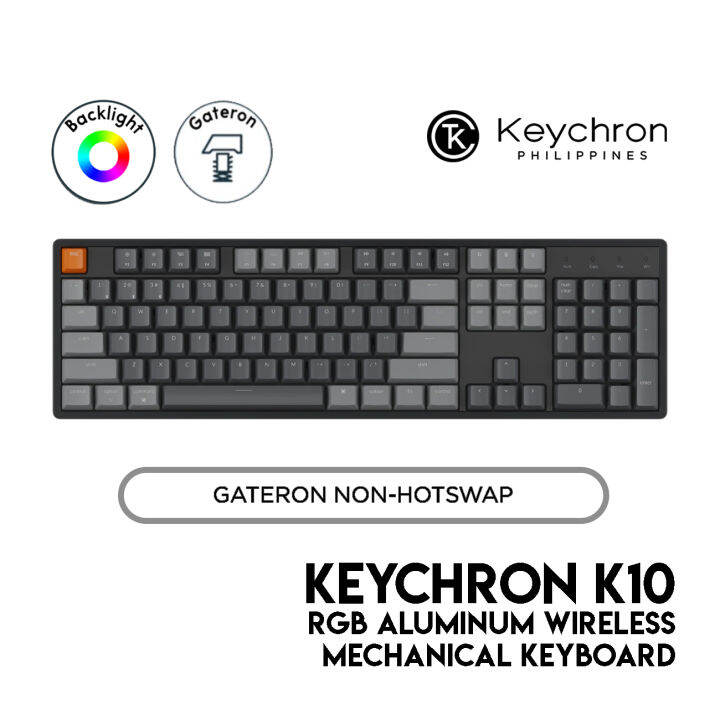 Keychron K10 Mechanical Keyboard, Full 104 Keys, Wired/Bluetooth, RGB ...