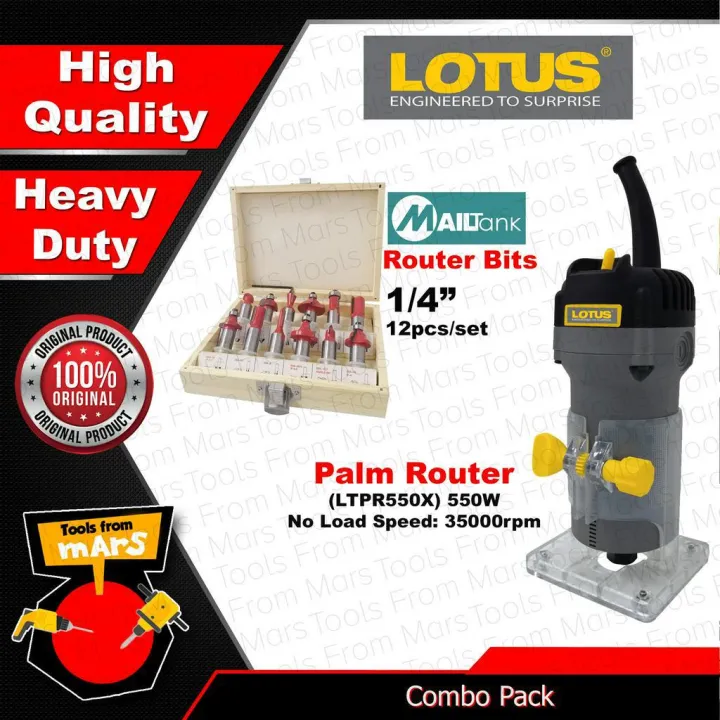 Lotus Palm Router/ Trimmer 550W LTPR550X WITH MAILTANK Router Bits ...