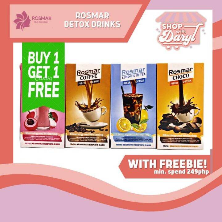 [ON HAND] ROSMAR BUY 1 TAKE 1 DETOX DRINK (Choco Coffee Lemon Lychee ...