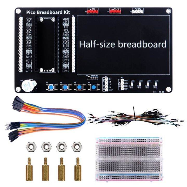 Raspberry Pi Pico Breadboard Kit Bult-In ไฟ LED ปุ่ม Buzzer Bread Board ...