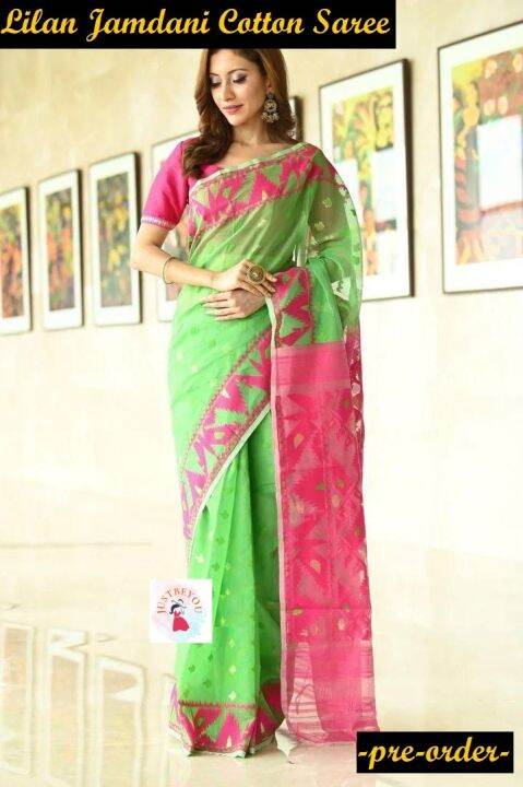 [PRE-ORDER] (Lilan Jamdani Cotton Saree with Blouse Material Exclusive ...