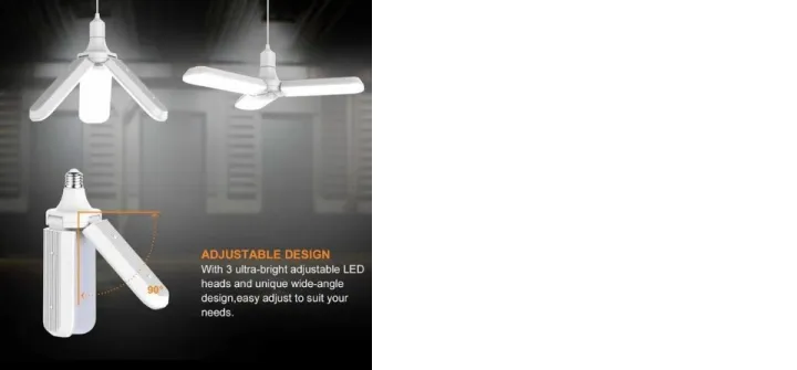 45W 6500K AC170-265V Foldable Fan Blade LED Light Bulb | Lazada PH