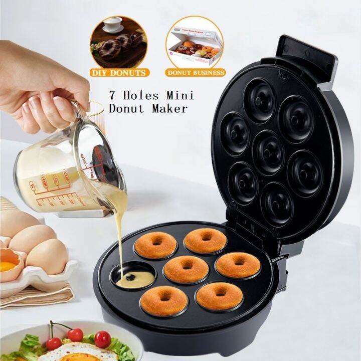 7 Holes Non Stick Mini Donut Maker Electric Doughnut Maker Machine ...