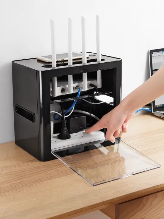 Yousiju Router Plug-In Storage Box Plug-In Board Rack Socket Data Cable ...