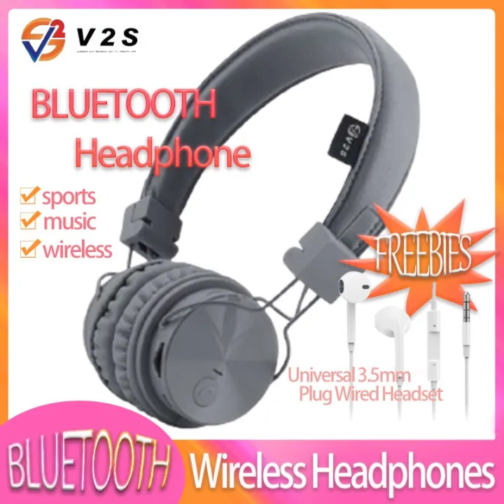 [tops] V2S V3 Wireless Bluetooth Headphone sports With Universal 3.5mm ...