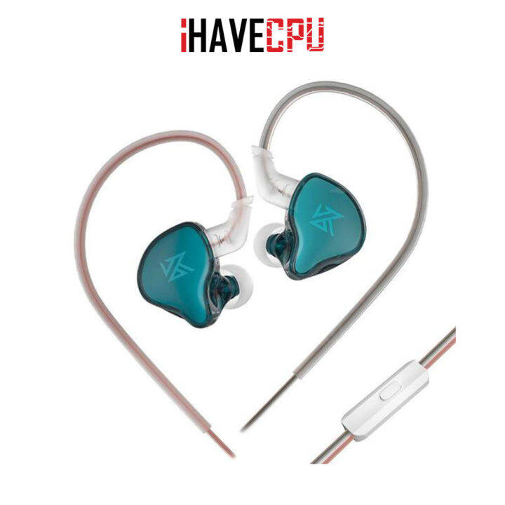 iHAVECPU HEADSET (หูฟัง) KZ EDCX WITH MIC (CYAN) | Lazada.co.th