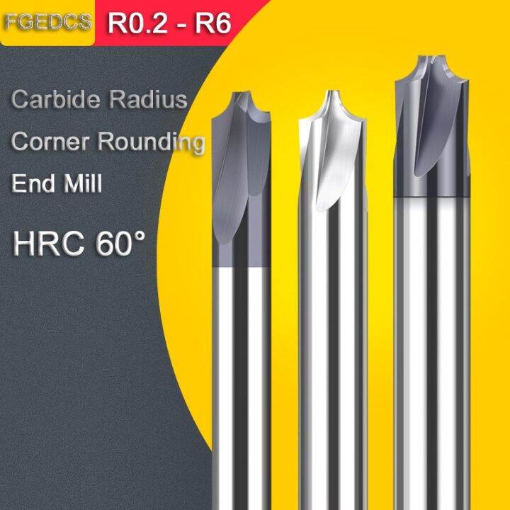 Carbide Radius Corner Rounding Cutter EndMill CNC Tool inner R0.2 R1 R2 R3 R6 Chamfering Outside ...