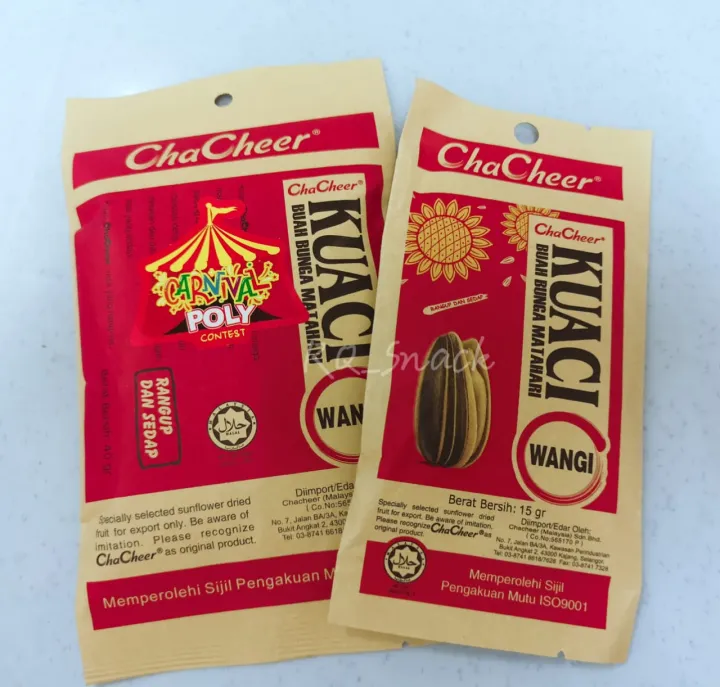Kuaci Chacheer kuaci wangi/kuaci buah-buahan matahari 15g/40g 葵花籽 | Lazada