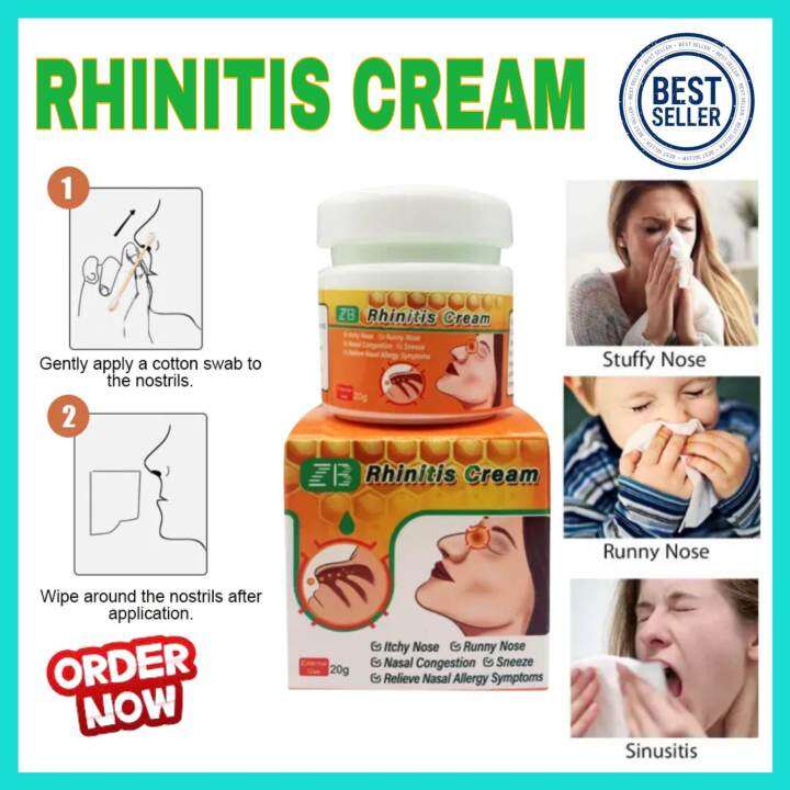 RHINITIS CREAM 20g for Itchy Nose, Runny Nose, Nasal Congestion, Sneeze ...