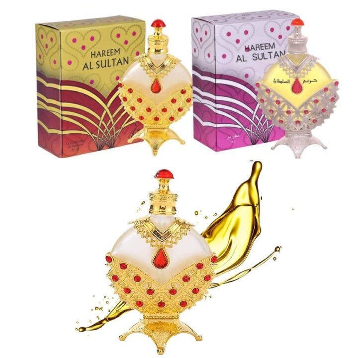 Hareem Al Sultan Gold & Silver 35ml Khadlaj Perfumes Oil Concentrated Scent - non-alcoholic 100% ...