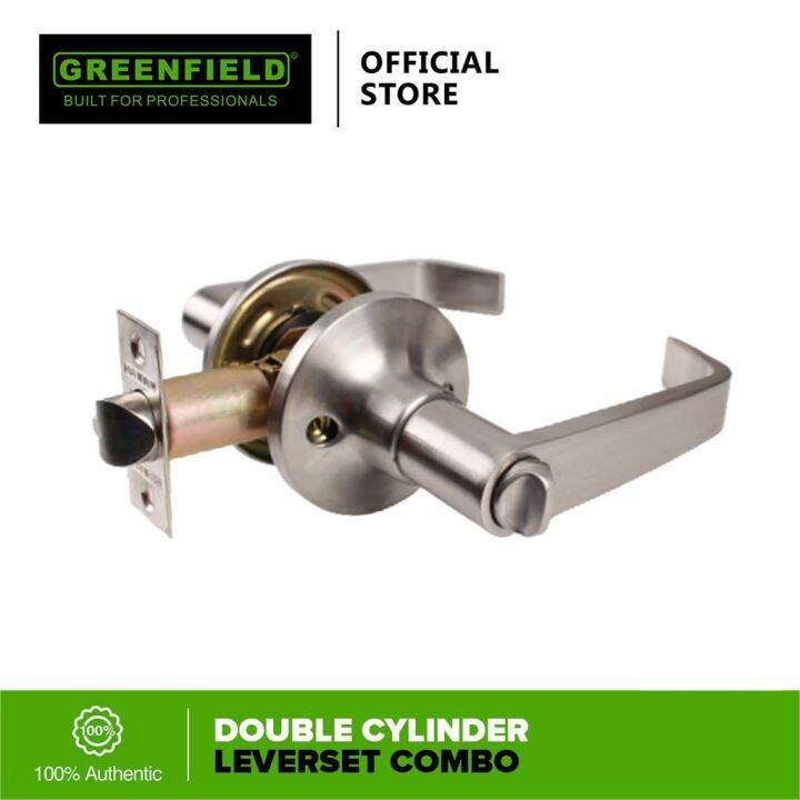 Greenfield Double Cylinder Lever Combo Set Satin Stainless Steel Finish ...