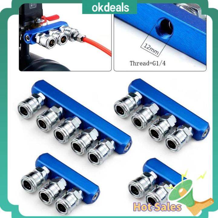 OKDEALS 2 way 4 Way 3 way 5way C Type Pneumatic Multi Splitter Quick ...
