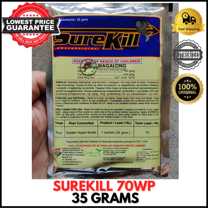 SUREKILL 70WP POWDER - MOLLUSCICIDE - SNAIL KILLER 35 Grams | Lazada PH