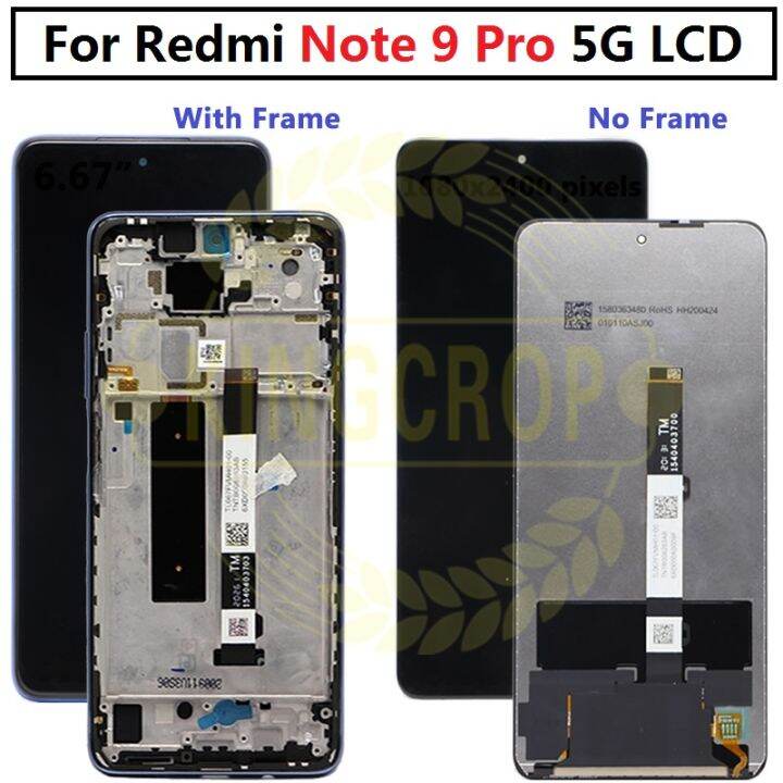 Original 6.67 ''สำหรับ Redmi Note 9 Pro 5G LCD หน้าจอสัมผัสสำหรับ Redmi ...