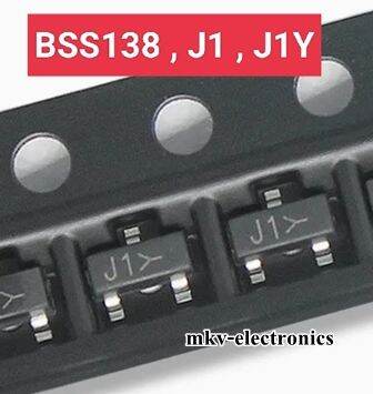(5ตัว) BSS138 , J1 , J1Y , 0.2A 50V N-Channel Mosfet SMD SOT-23 ...