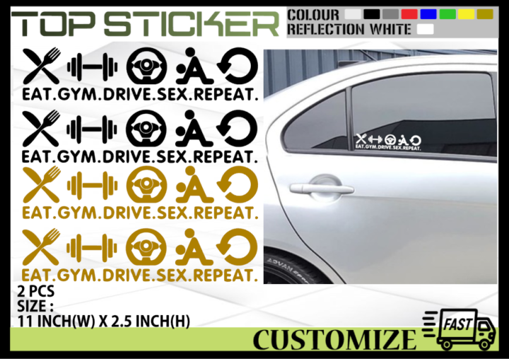 2 PCS 5 SYMBOLS SIDE WINDOW CAR STICKER MYVI AXIA ALZA BEZZA SAGA EXORA ...
