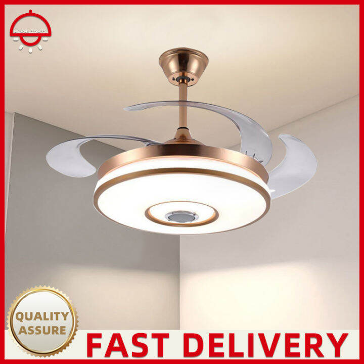 42'' Invisible Fan Lamp Ceiling Fan with Light Remote Control LED 3 ...