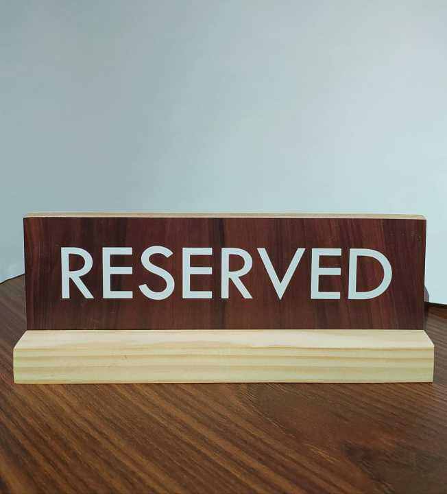 sign reserved - desk sign - papan tanda meja reserved | Lazada Indonesia
