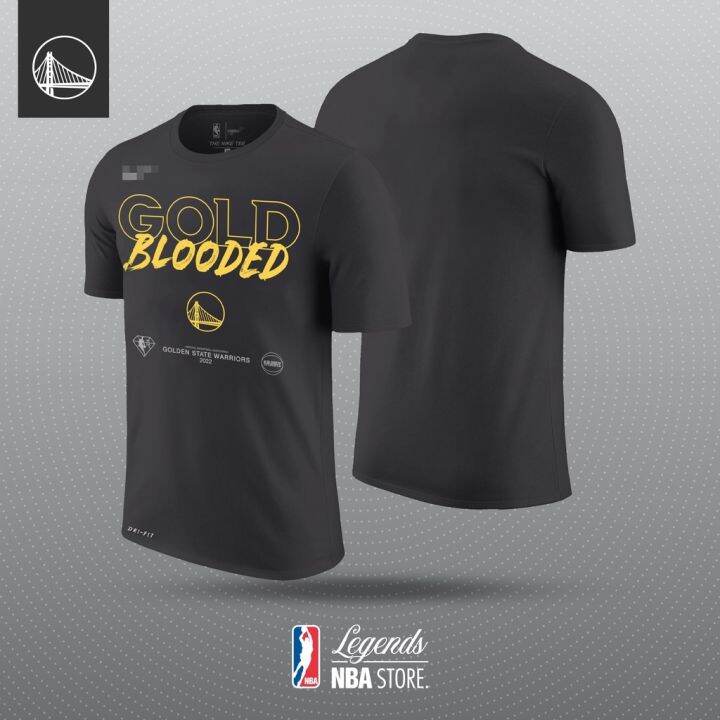 HITAM Golden State Warriors GOLD BLOODED NBA Playoffs Mantra 2022 Black T-Shirt | Lazada PH