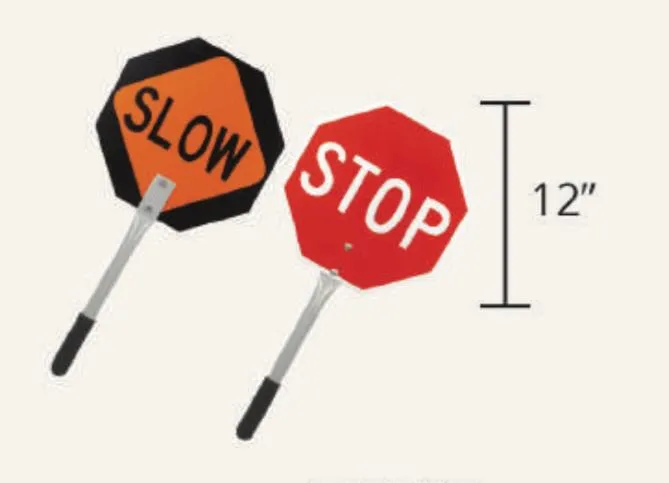 REFLECTIVE HANDHOLD TRAFFIC SIGN - STOP/SLOW - TRANFFIC CONTROL SCHOOL ...