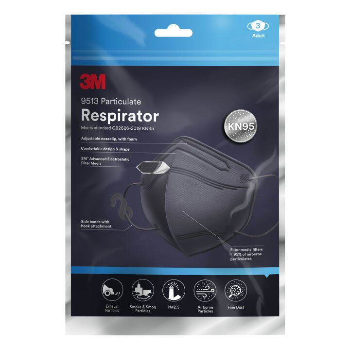 3M Particulate Respirator 9513 KN95 (1 Pcs/Pack) - Adjustable ...