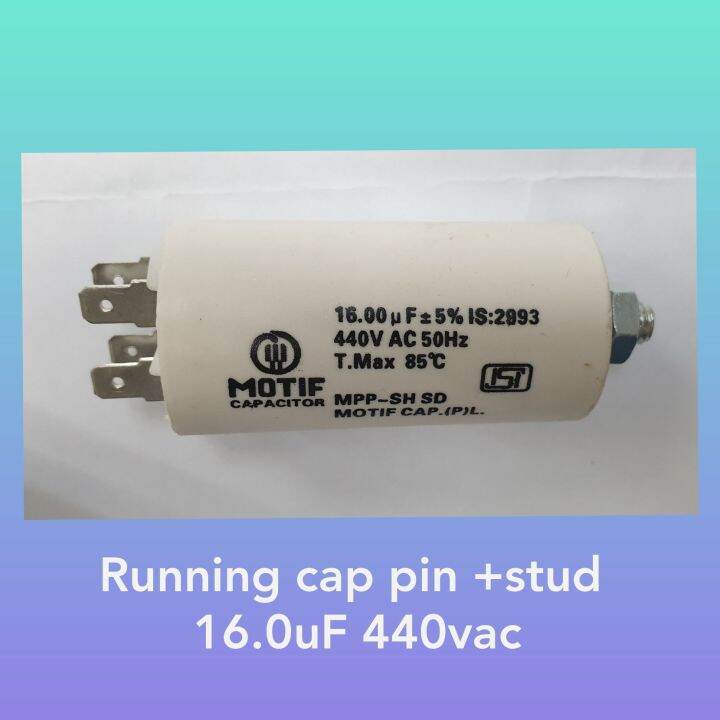 MTF Running Capacitor 16uF 440VAC 4 pin + stud | Lazada