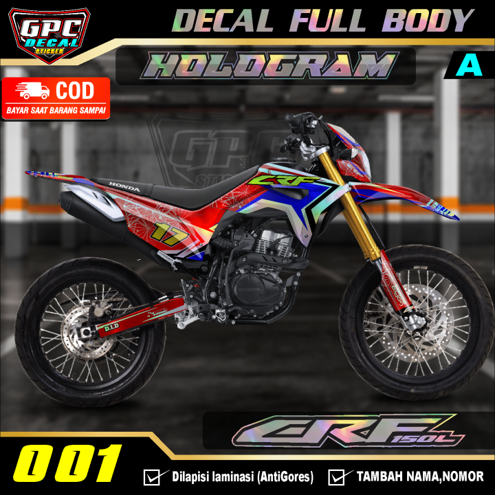 Decal CRF 150 L HOLOGRAM Sticker Fullbody-Dekal stiker CRF 150 L HOLOGRAM Custom Desain ...