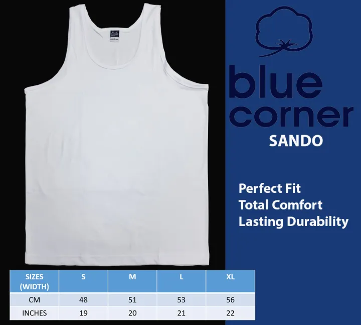 Sando blue corner white | Lazada PH