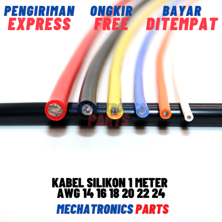 Kabel Silikon 1 Meter 200C 600V High Temperature Extra Soft Silicon ...