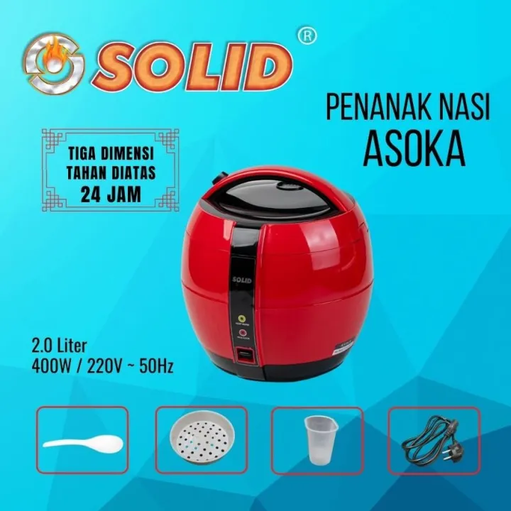 Penanak Nasi / Rice Cooker SOLID ASOKA Kapasitas 2 Liter 3 in 1 3 ...