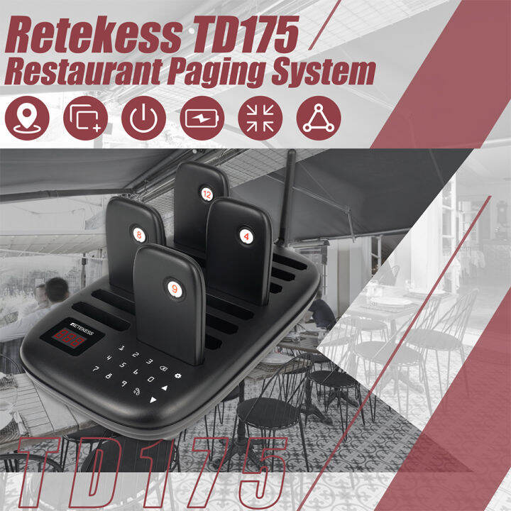 Retekess TD175 Restaurant Pager System TD157 Pagers for Restaurant 7 ...