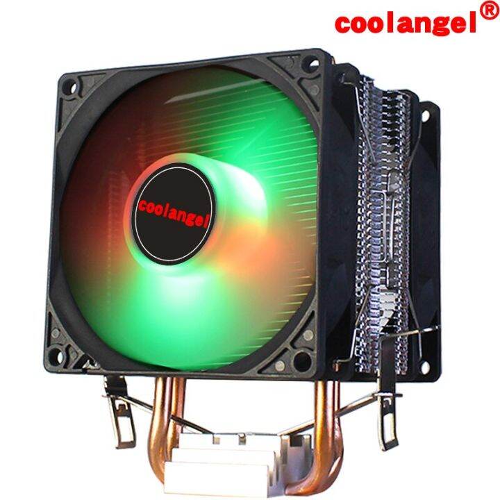CPU Cooler Heat Pipes 90Mm 3 Pin RGB For Intel LGA 1200 1155 1356 1366 ...