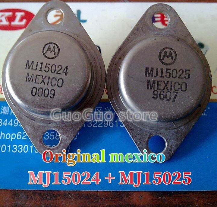 2ชิ้นเดิมเม็กซิโก MJ15024 MJ15025 TO-3 MJ15024G MJ15025G NPN PNP ...