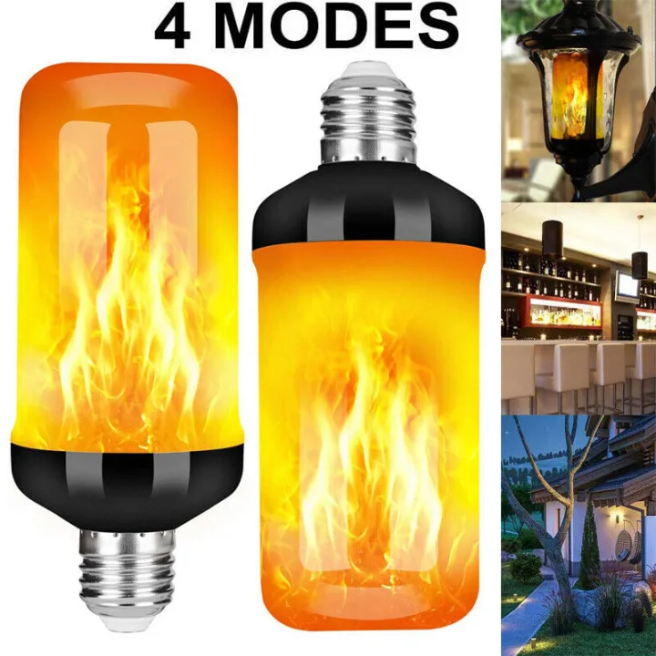 6W E27 E26 B22 LED Light Torch Fire Lamp Flame Effect Light Bulb ...