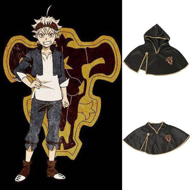 Cloak Black Clover Asta Outfit Black Bull Short Cape Cosplay Costume ...