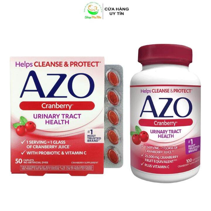 Viên uống AZO đỏ hỗ trợ bàng quang và tiết niệu khỏe mạnh AZO Cranberry Urinary Tract Health 50 ...