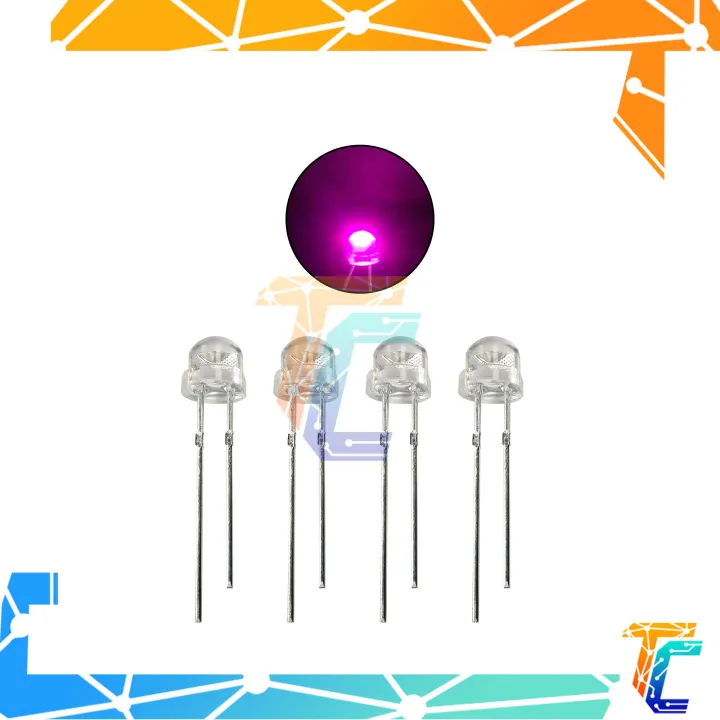 4pcs 5mm led pink sh Water Clear LED Diode Pink Light 5mm Straw Hat ...
