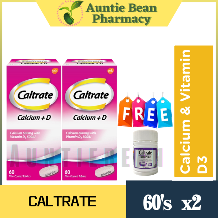 CALTRATE 600+D 60 Tablets x 2 bottle [ TWIN ] EXP:10/2023 ----- FOC 7's ...