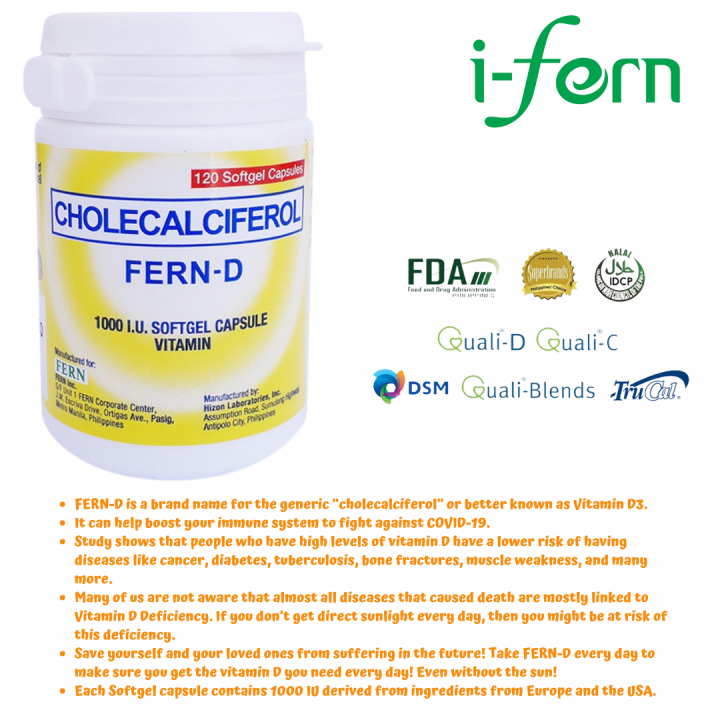 Fern d vitamins original 120 Softgels Cholecalciferol | Lazada PH