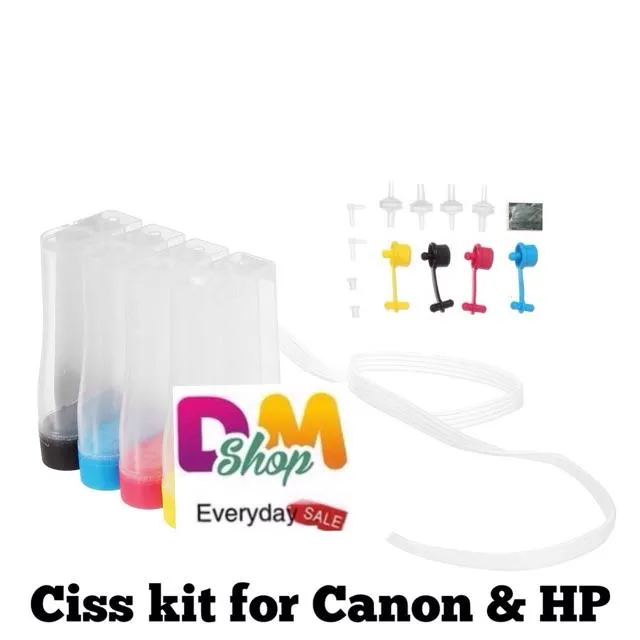 【Ready Stock】 Canon and Hp Ciss kit for 4colors printers Ciss tank ...